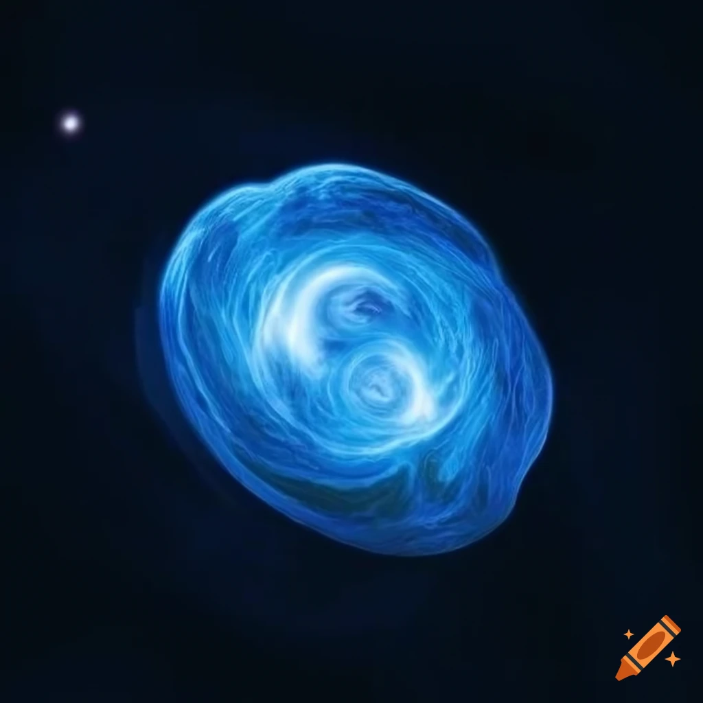 Image of a blue spinning neutron star in space on Craiyon
