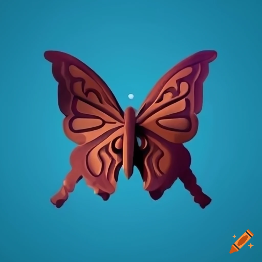 Stylized Mayan glyph for butterfly in zodiac signs on Craiyon
