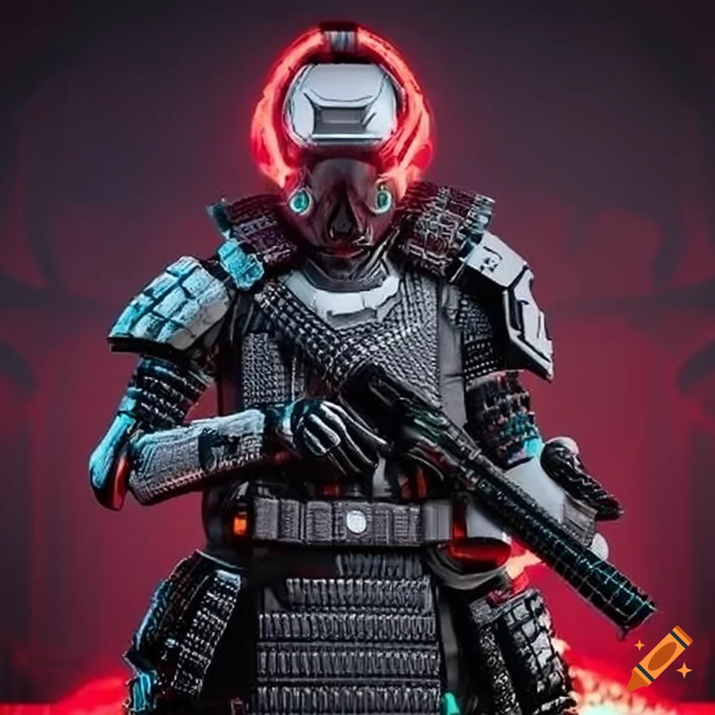 Image of a futuristic cyber samurai on Craiyon