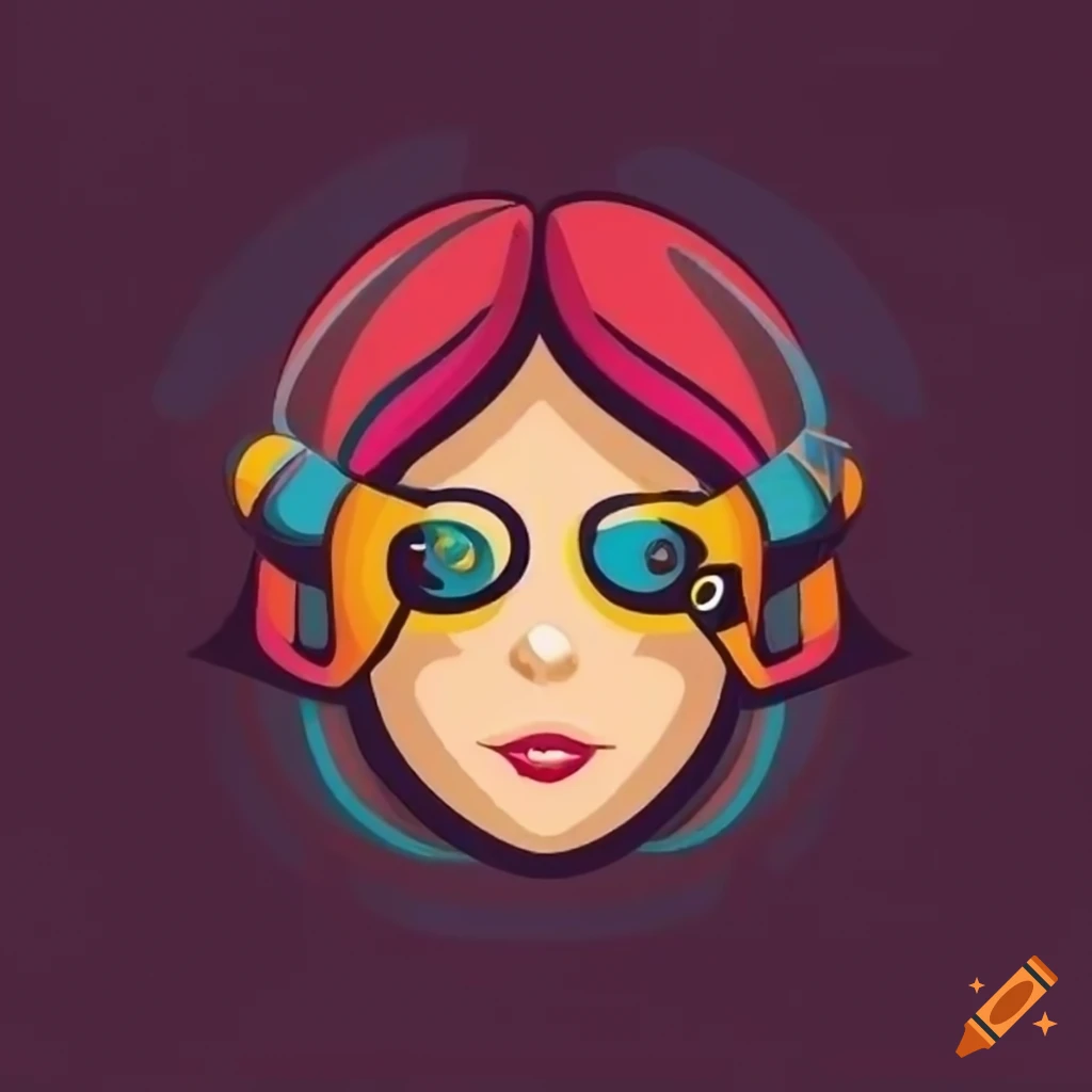 Minimalist abstract virtual assistant mascot face