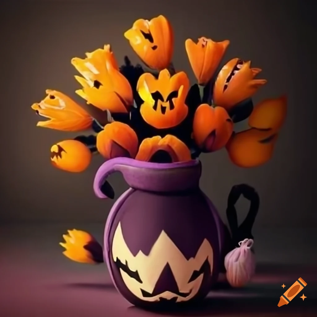 Spooky halloween flowers on Craiyon