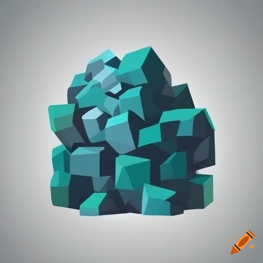 Side view of a cube cliff illustration for game design on Craiyon