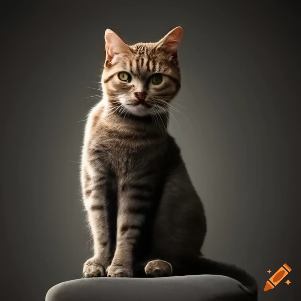 Cat sitting on a chair on Craiyon