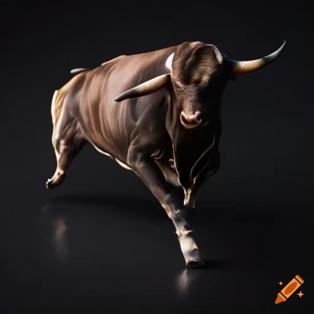 A bull running from a top view on Craiyon