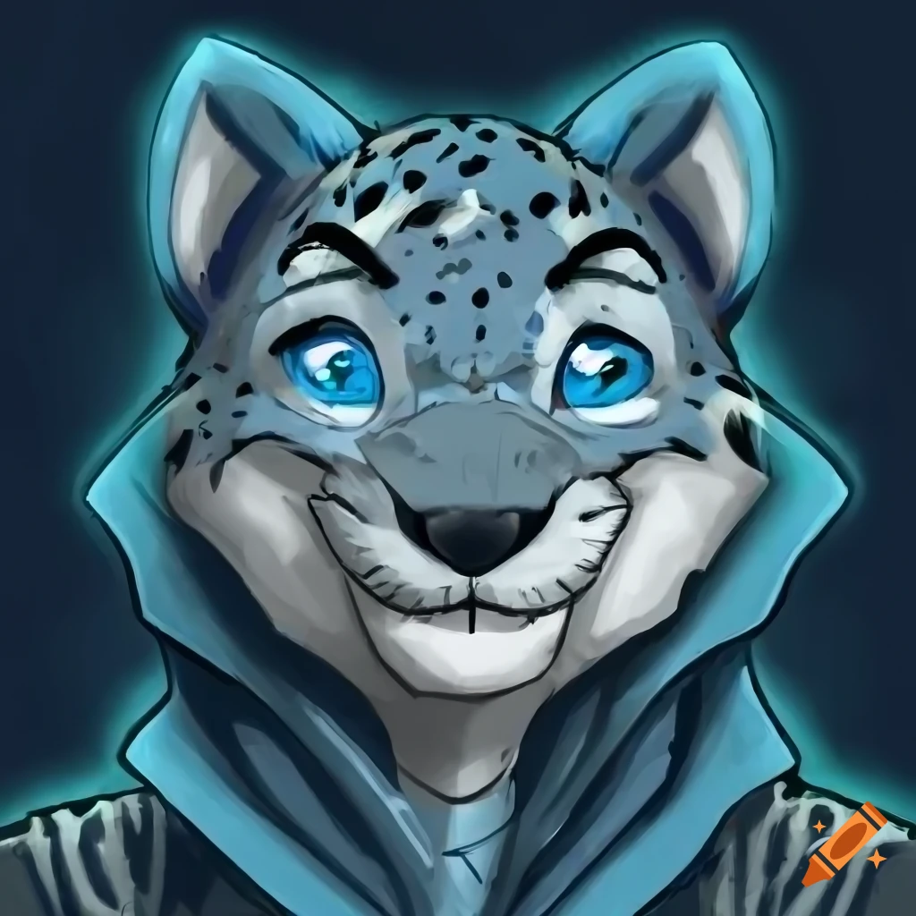 Anthropomorphic snow leopard in stellaris art style on Craiyon