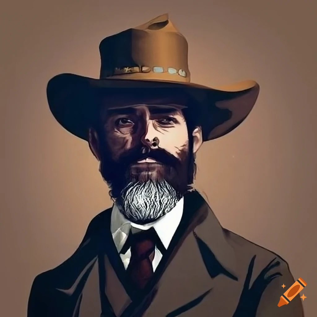 Portrait of a cowboy sheriff from the 1800s on Craiyon