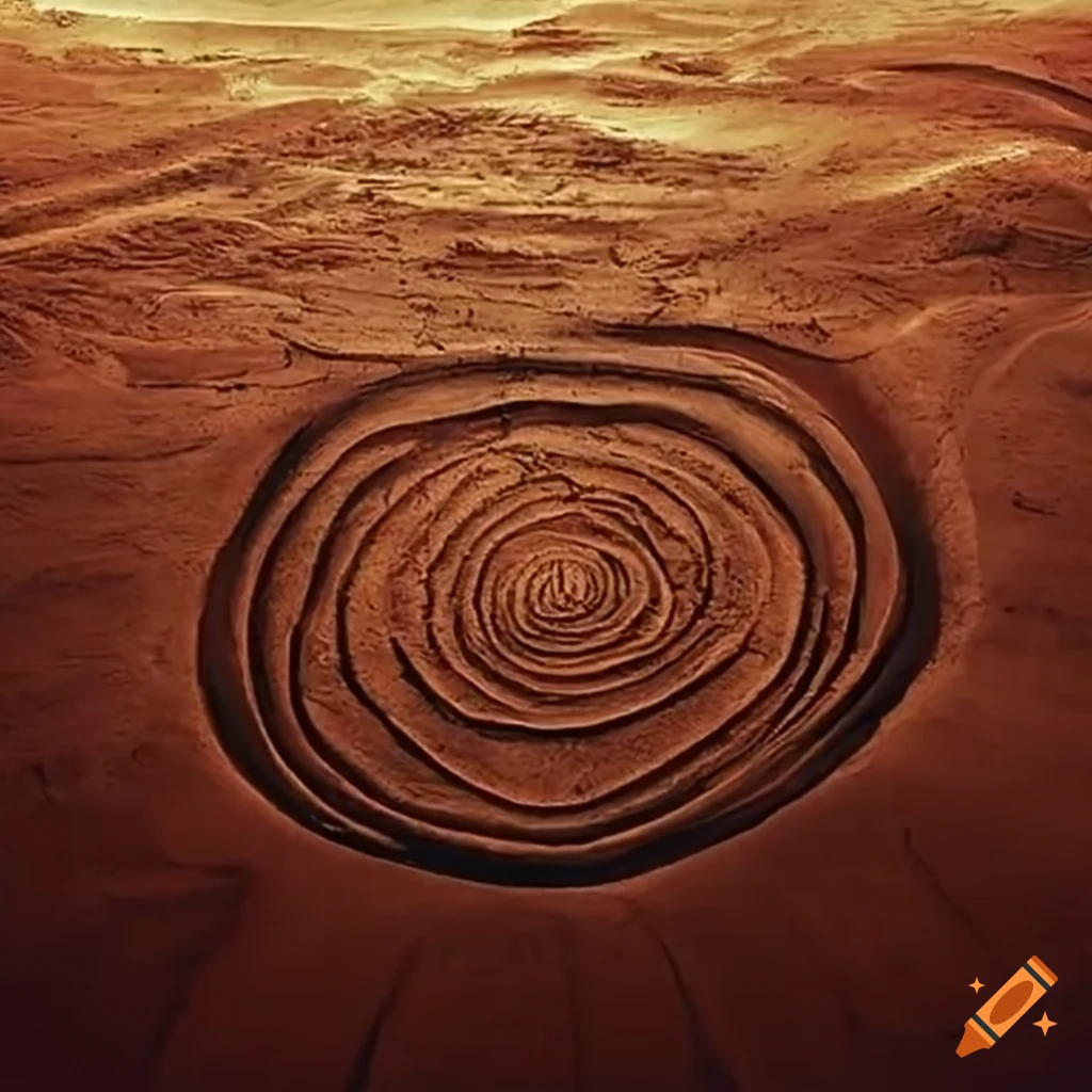 Impressive land art depicting soil-based nazca lines on Craiyon