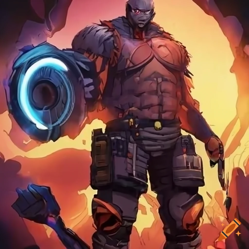 Futuristic post-apocalyptic character with a riot shield on Craiyon