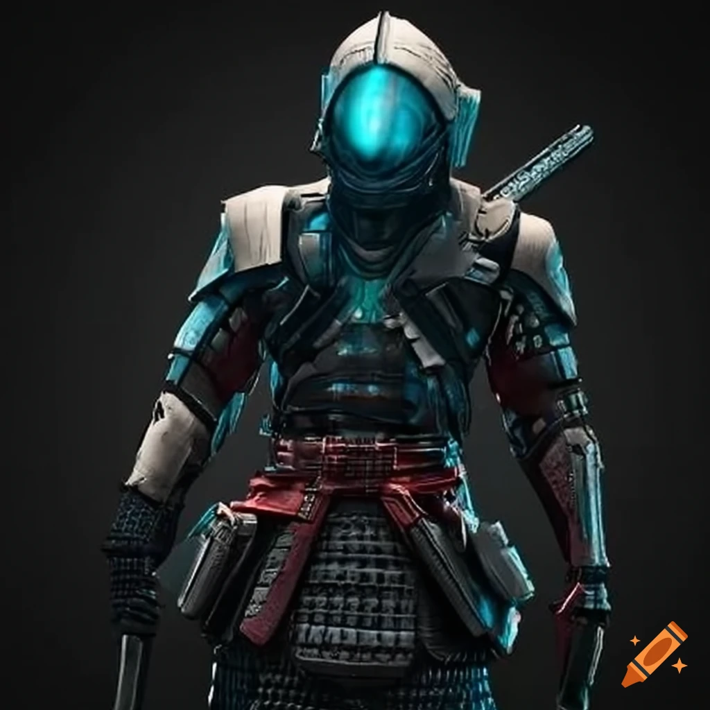 Futuristic cyber samurai defending homeland on Craiyon