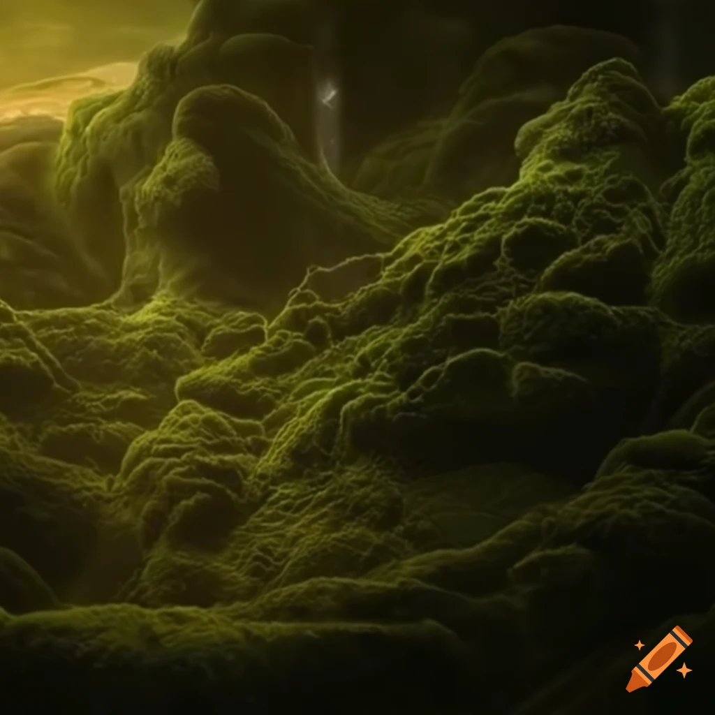 Moss-covered space station