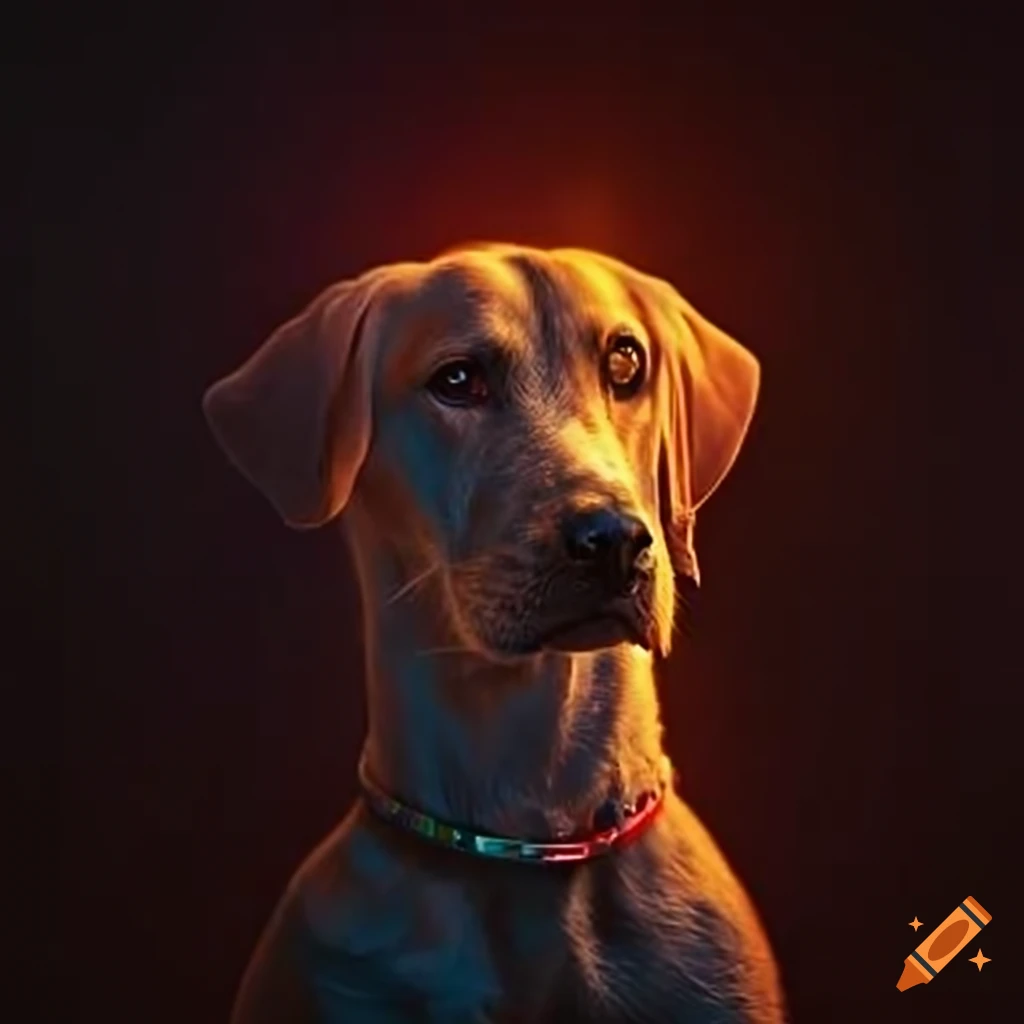 Image of a dog made of flames