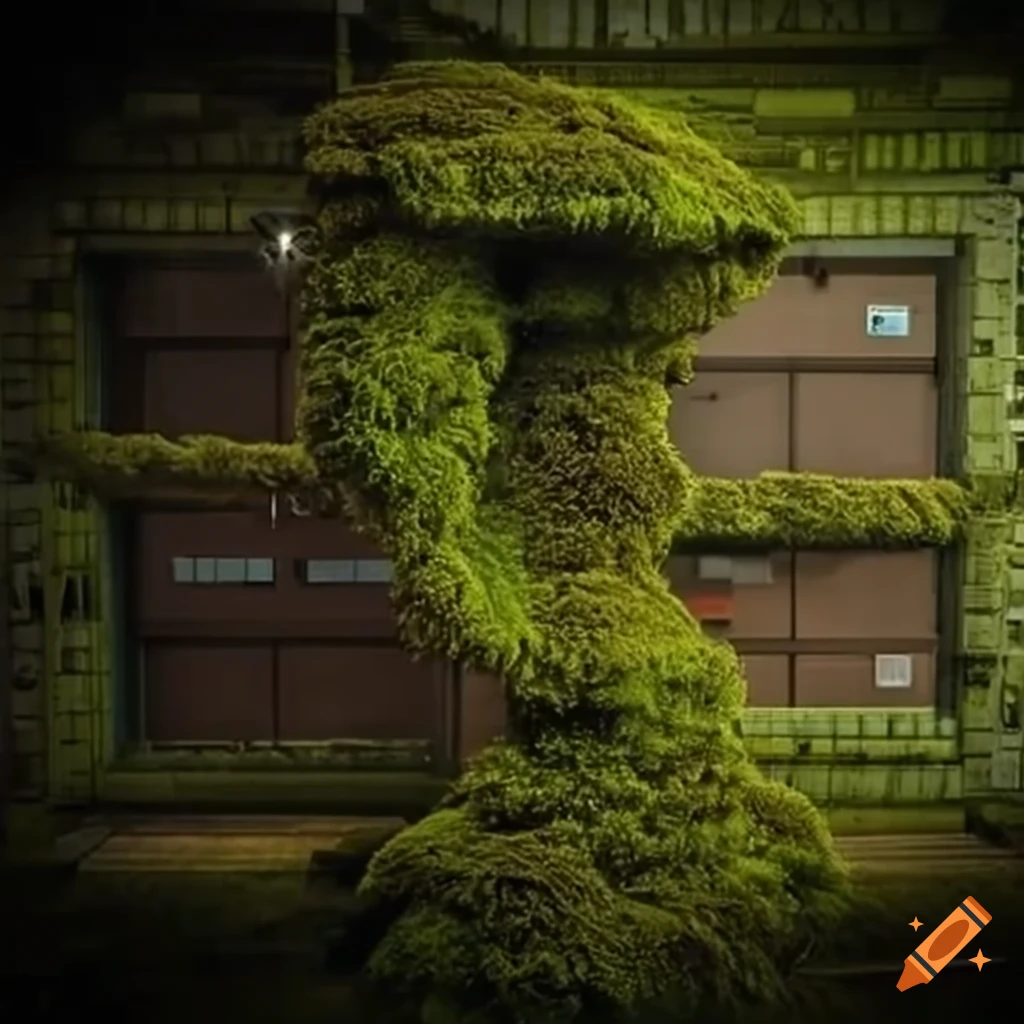 Moss-covered space station on Craiyon