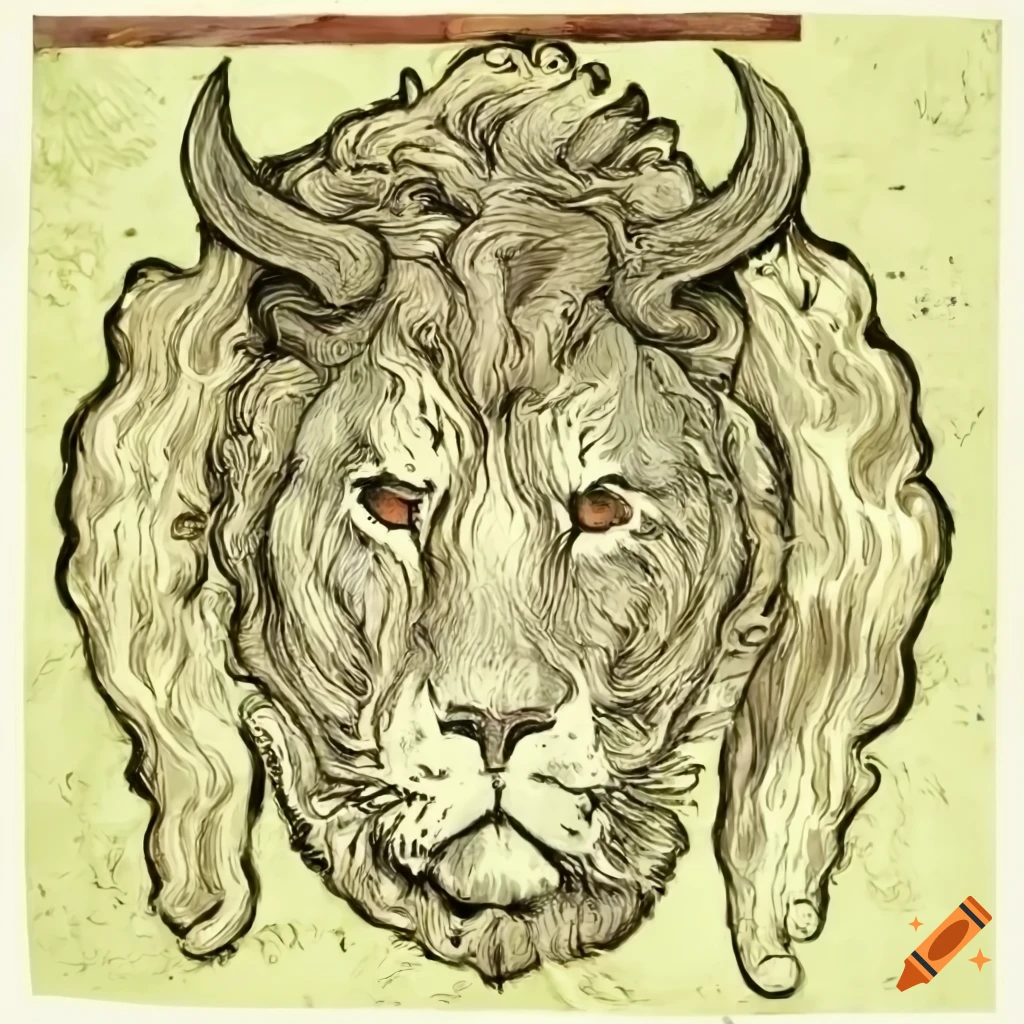 Double-headed bull in a serene mythical setting on Craiyon