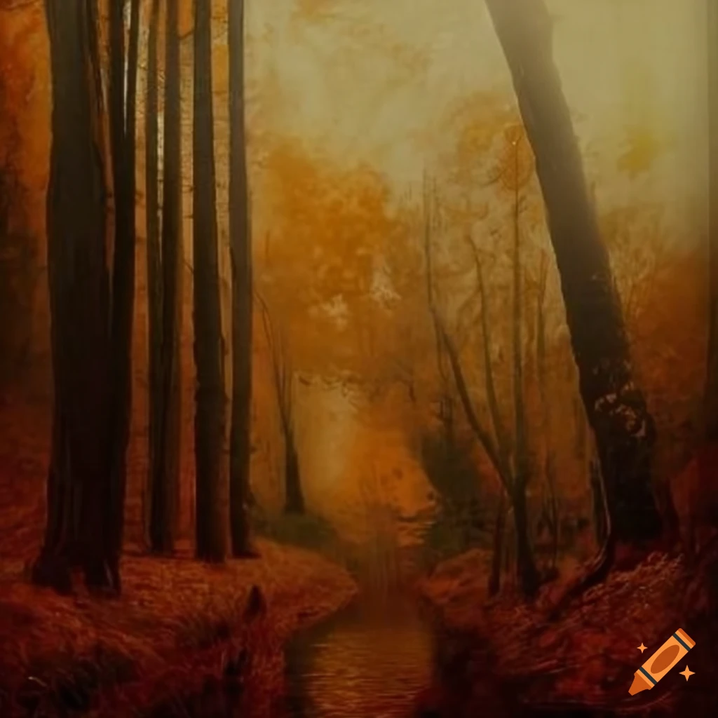 Dali and van gogh inspired wet plate photo of a dystopian pine forest ...