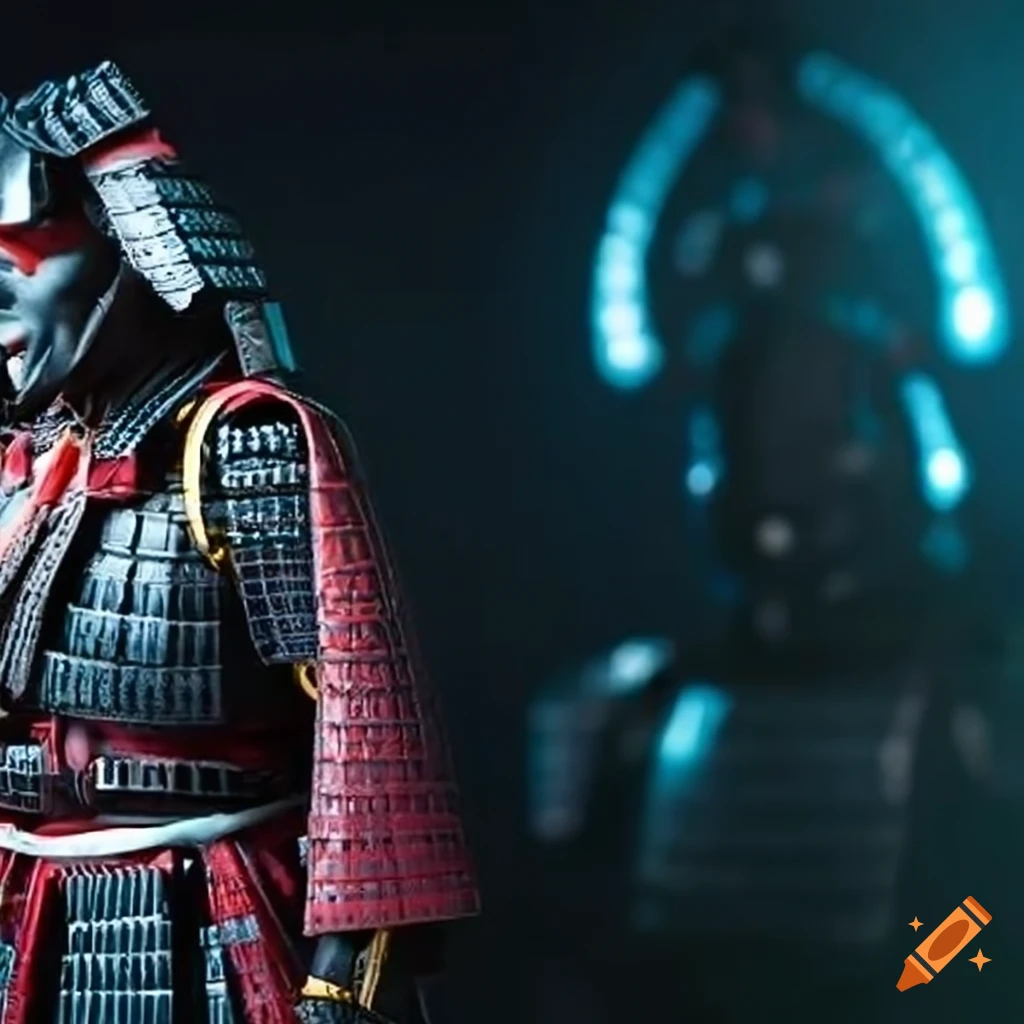 Futuristic cyber samurai defending his homeland on Craiyon