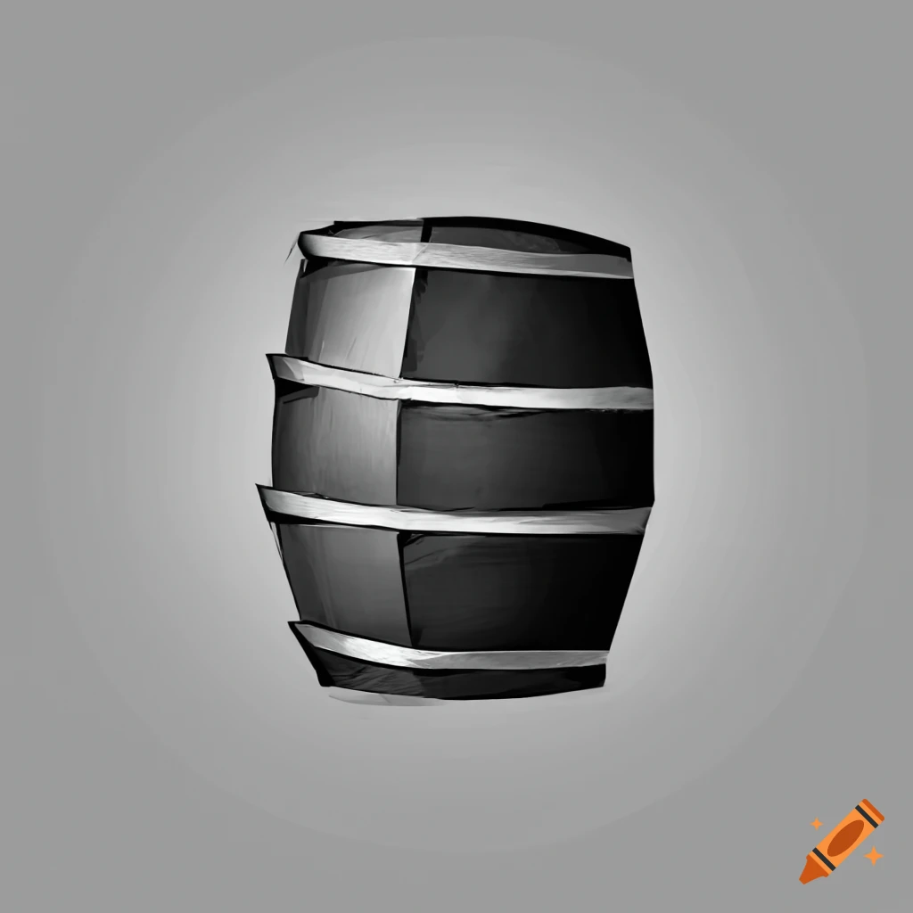 Black and white origami wooden barrel on Craiyon