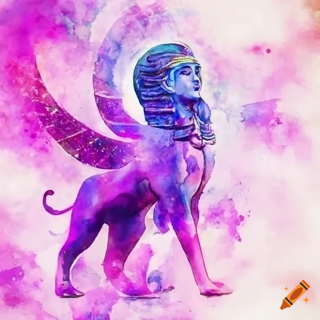 Sphinx goddess in a colorful universe on Craiyon