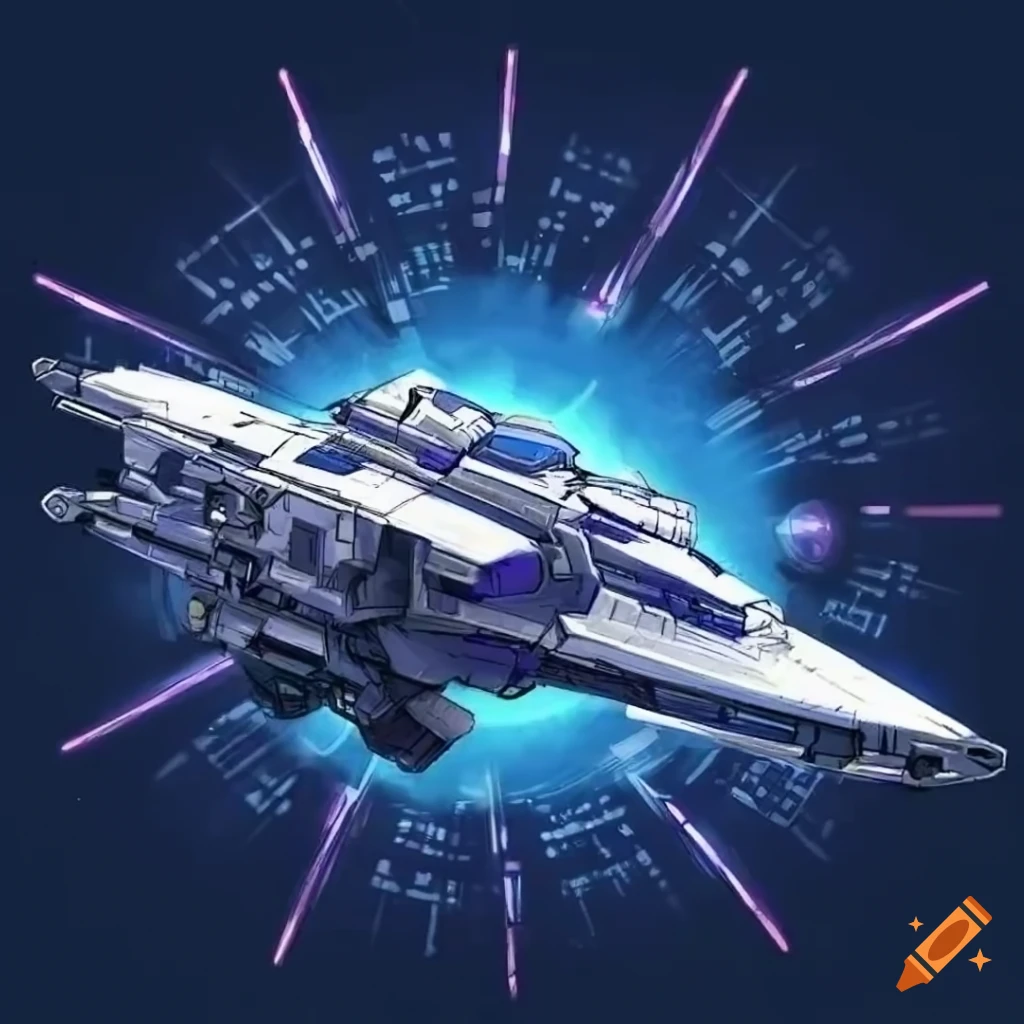 Yugioh art depicting a space energy cannon on Craiyon