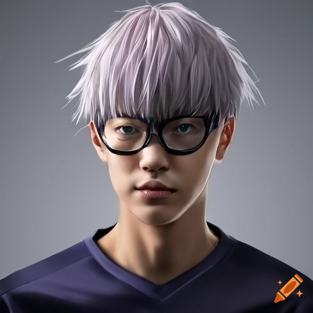 Realistic portrait of satoru gojo as a footballer on Craiyon