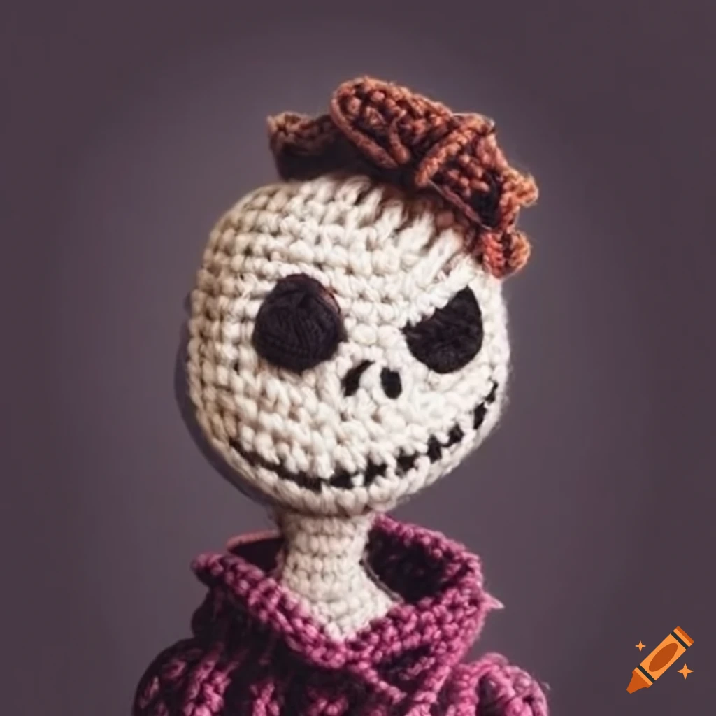 Crochet boy in cute skeleton costume on Craiyon