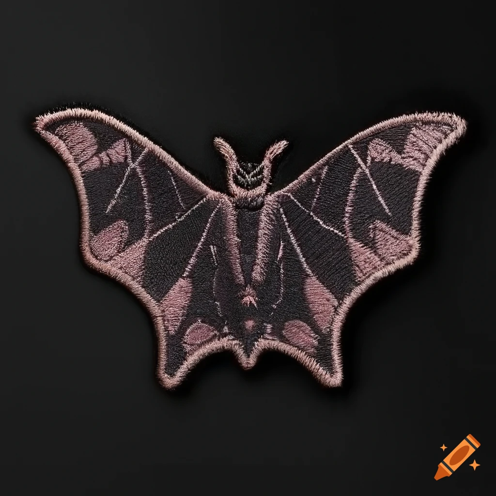 Noir graphic design patch with a moth