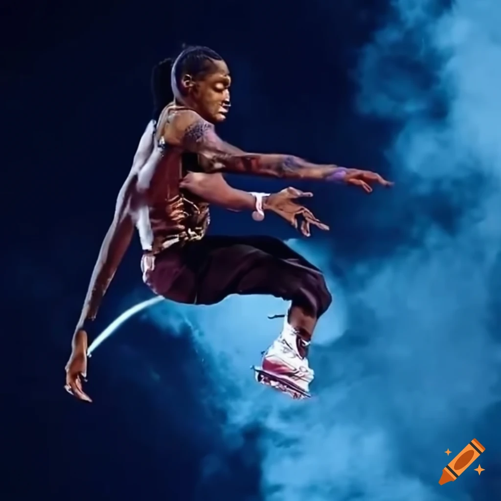 Travis scott jumping from a plane on Craiyon
