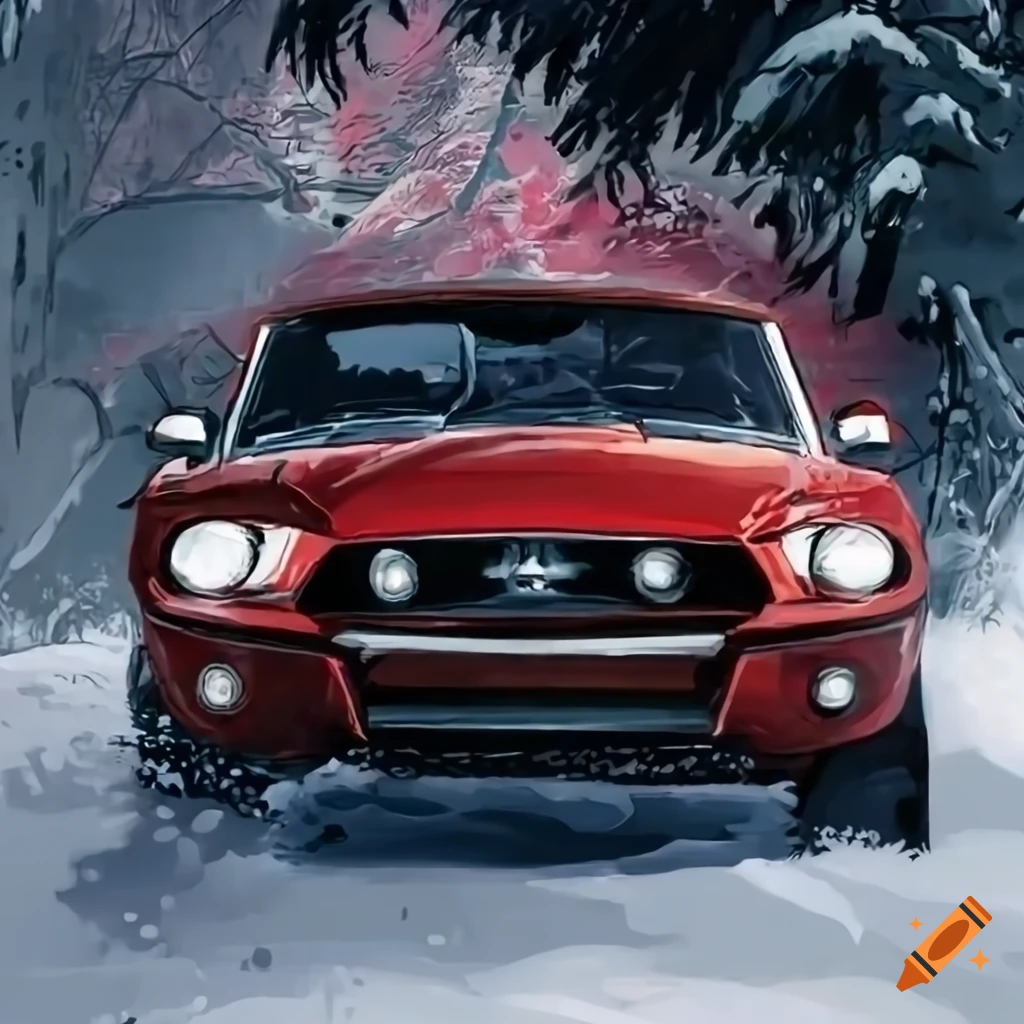 Comic book art of a muscular woman driving a red vehicle on Craiyon