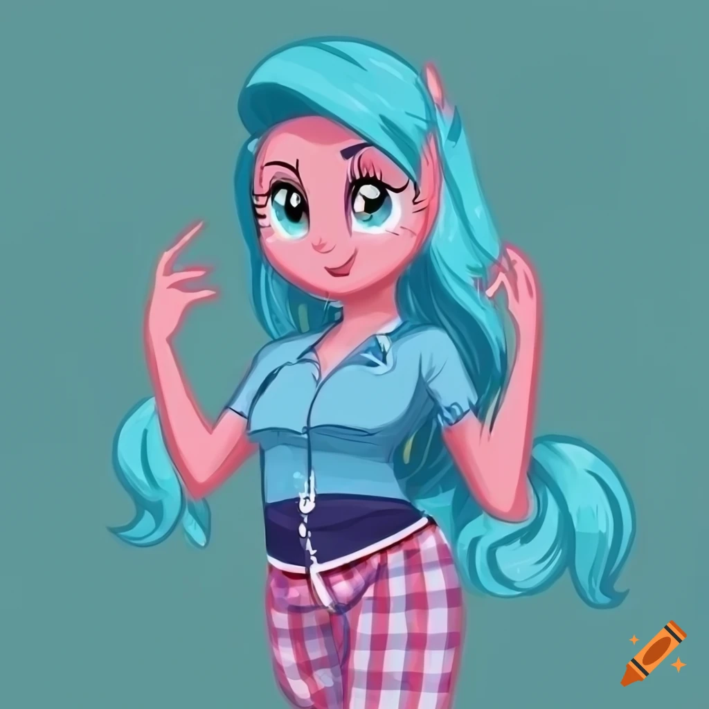 Cartoon character of a blue-haired elf in my little pony art style on ...