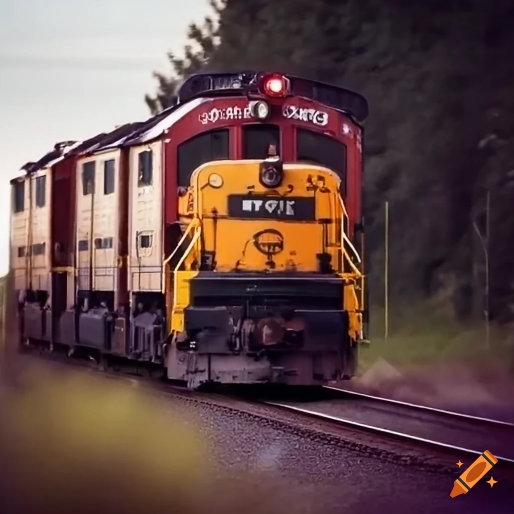 Alco c420 diesel locomotive hauling a freight train