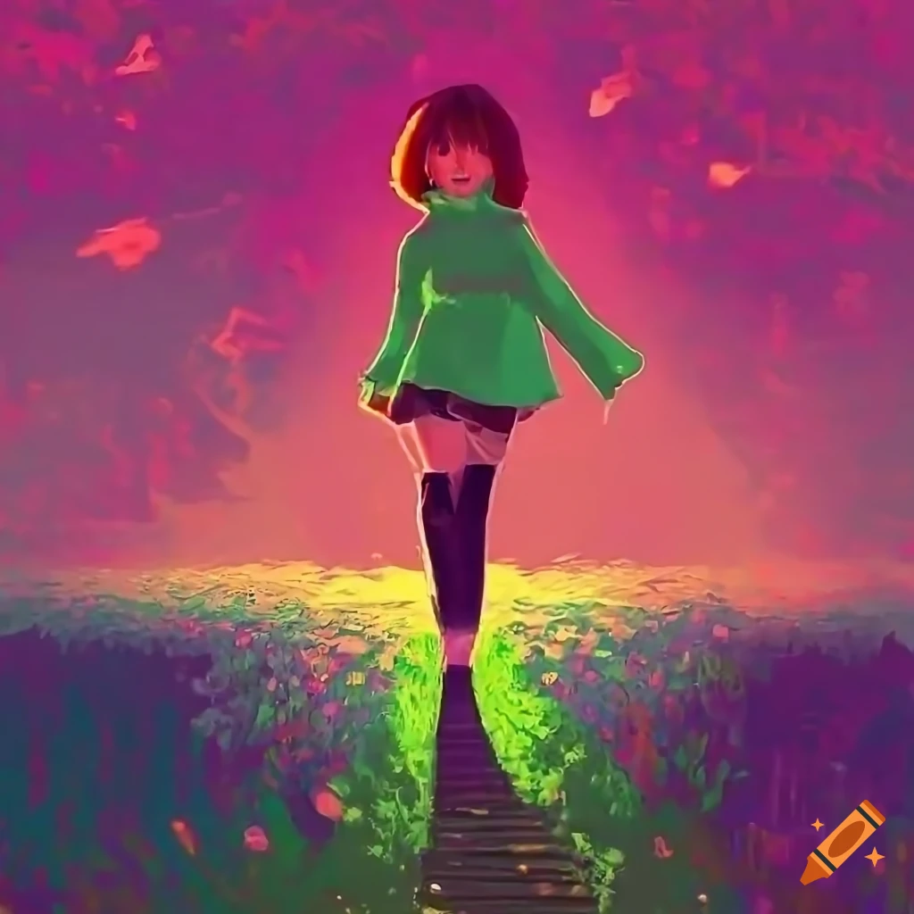Digital artwork of chara from undertale on Craiyon