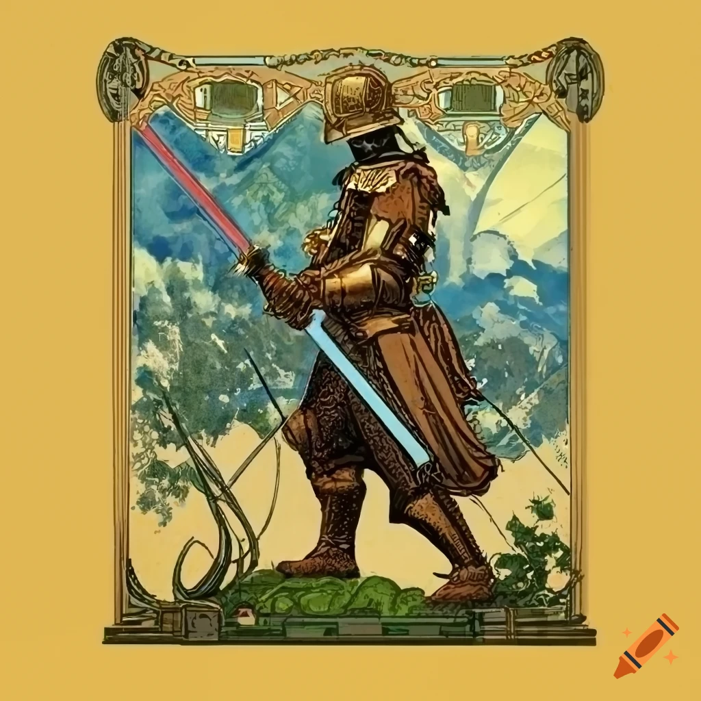 Art Nouveau AT-AT illustration inspired by Louis Rhead on Craiyon