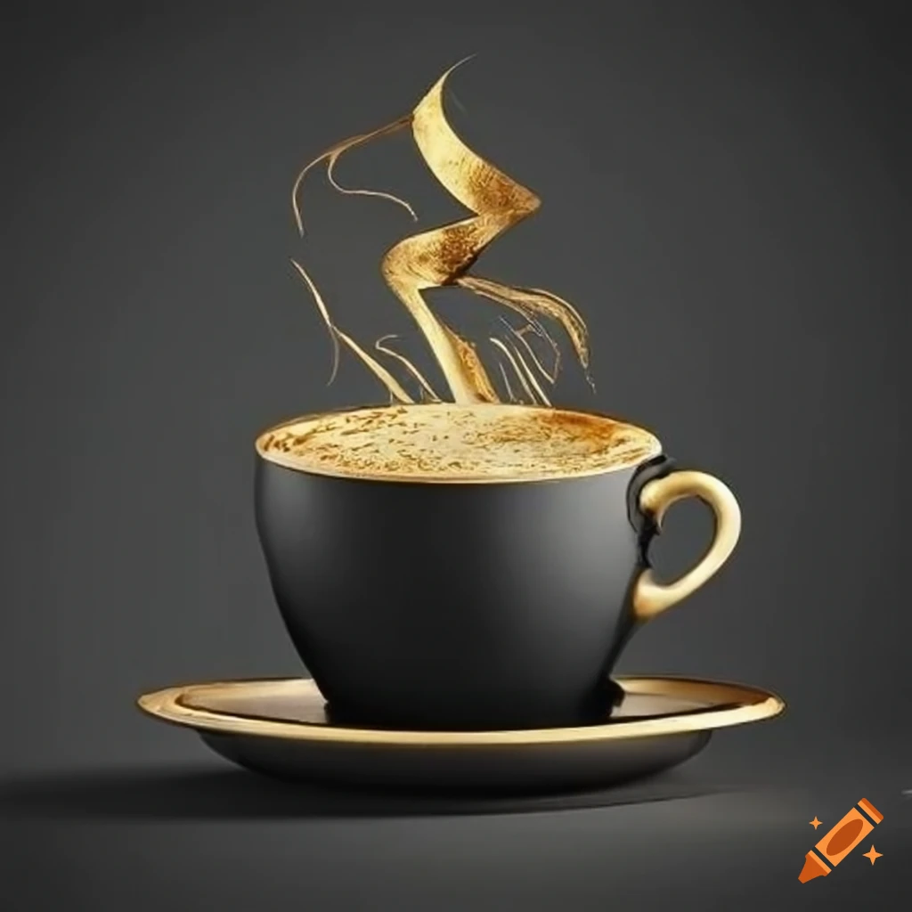 Coffee menu with black and golden designs on Craiyon