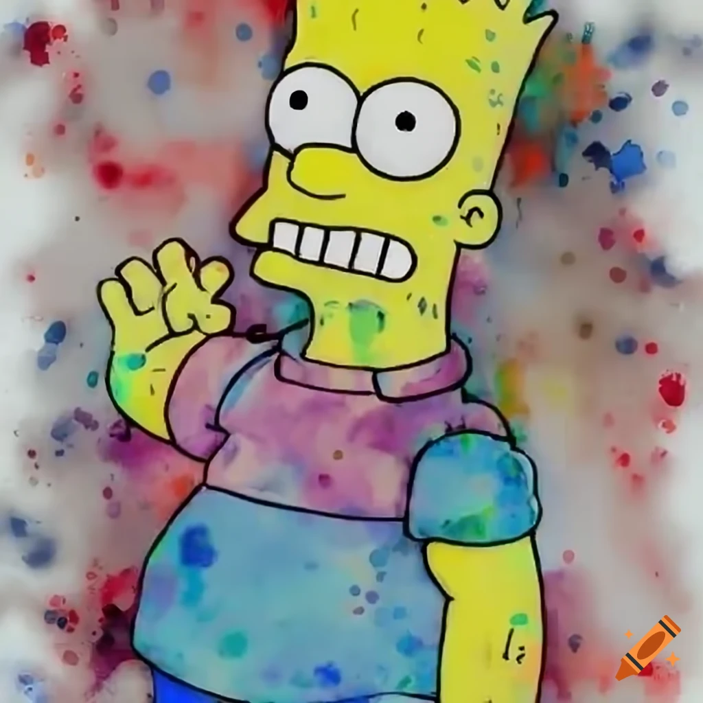 Homer simpson depicted in picasso's cubist style on Craiyon