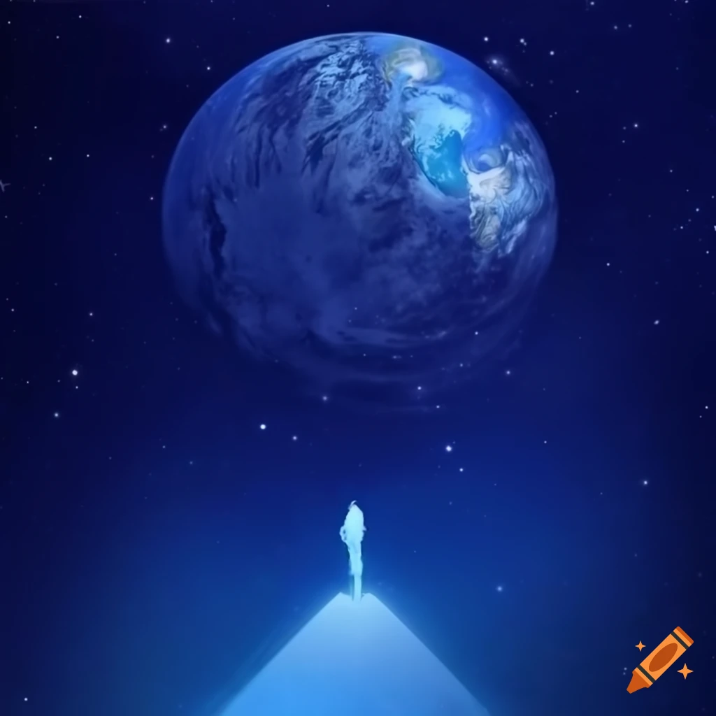 Image of a person looking at earth from space