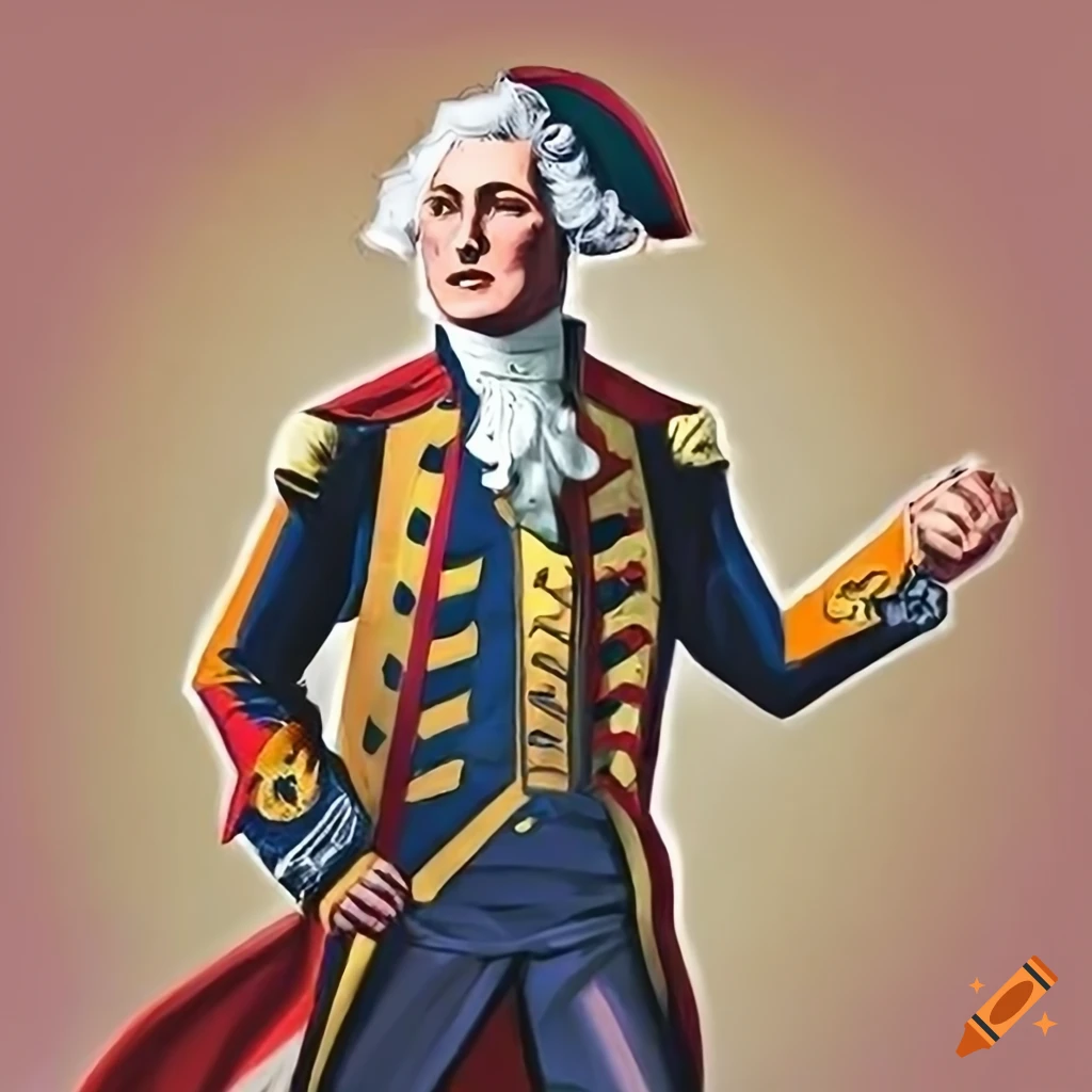 Portrait of a british naval captain in tricorn hat on Craiyon