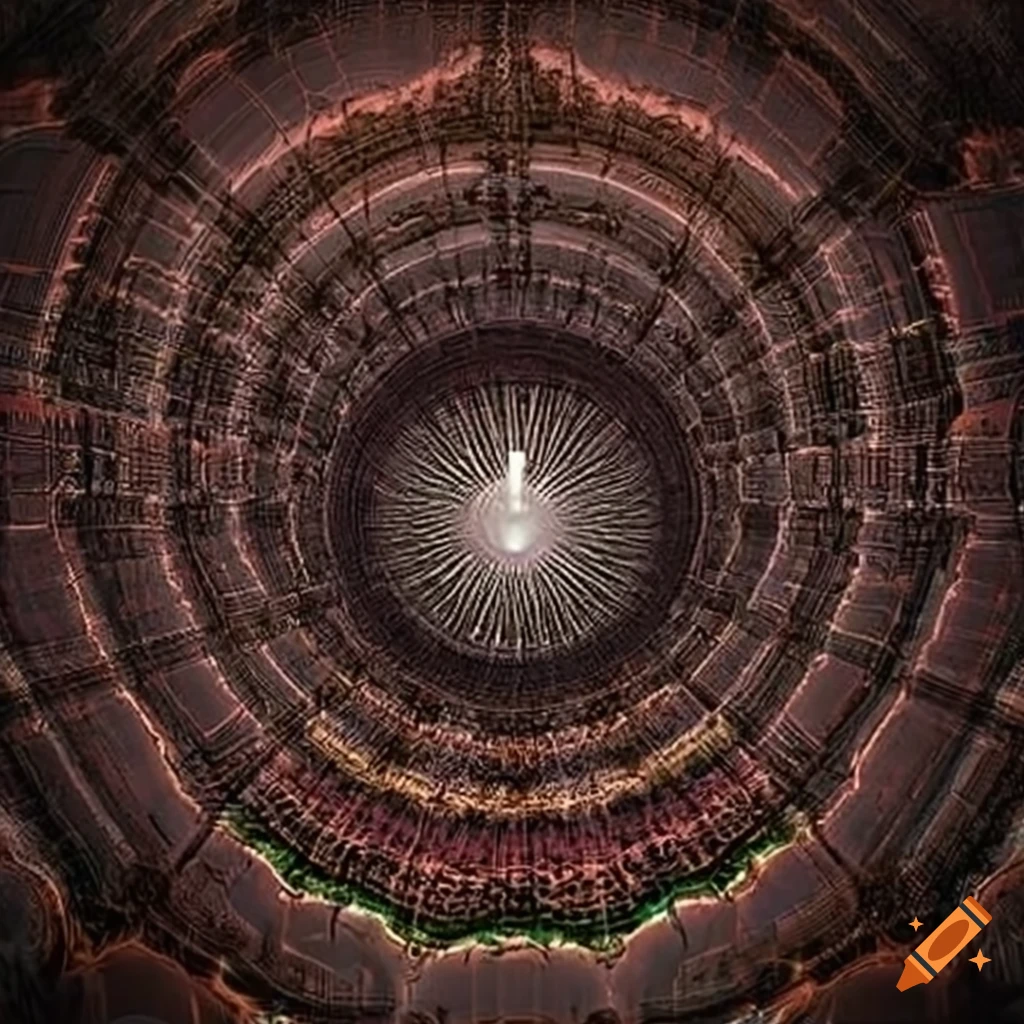 Intricate optical illusion of time travel concept on Craiyon