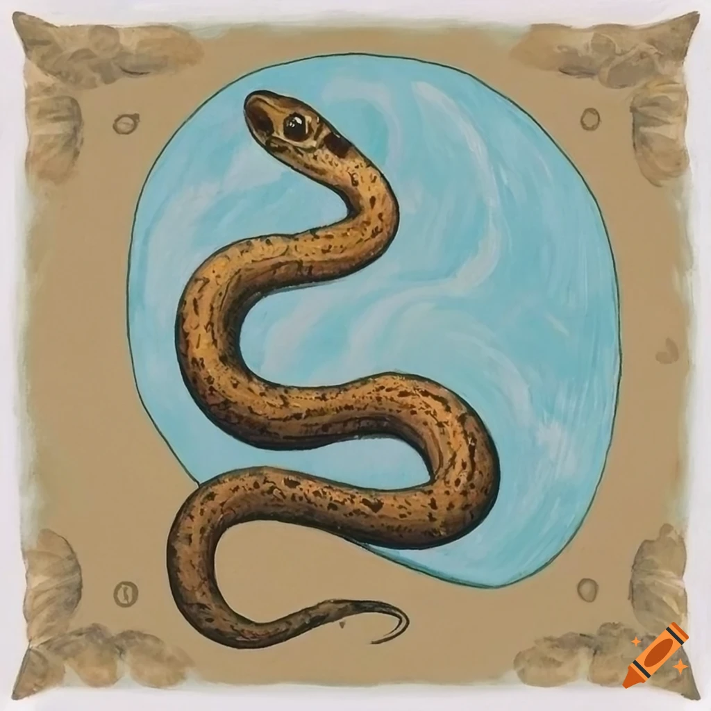 Painting of a virginia smooth earth snake in van gogh style