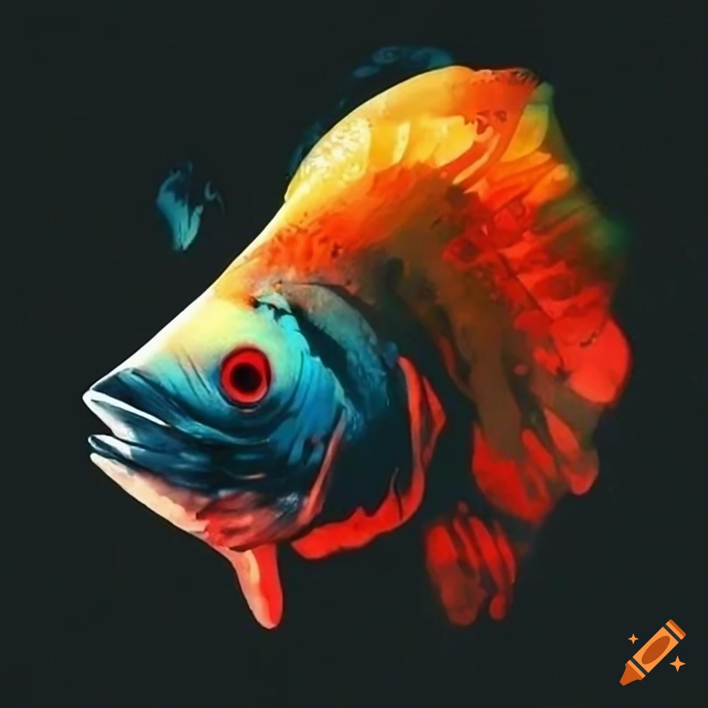 Fish in river in chinese fishing village on Craiyon