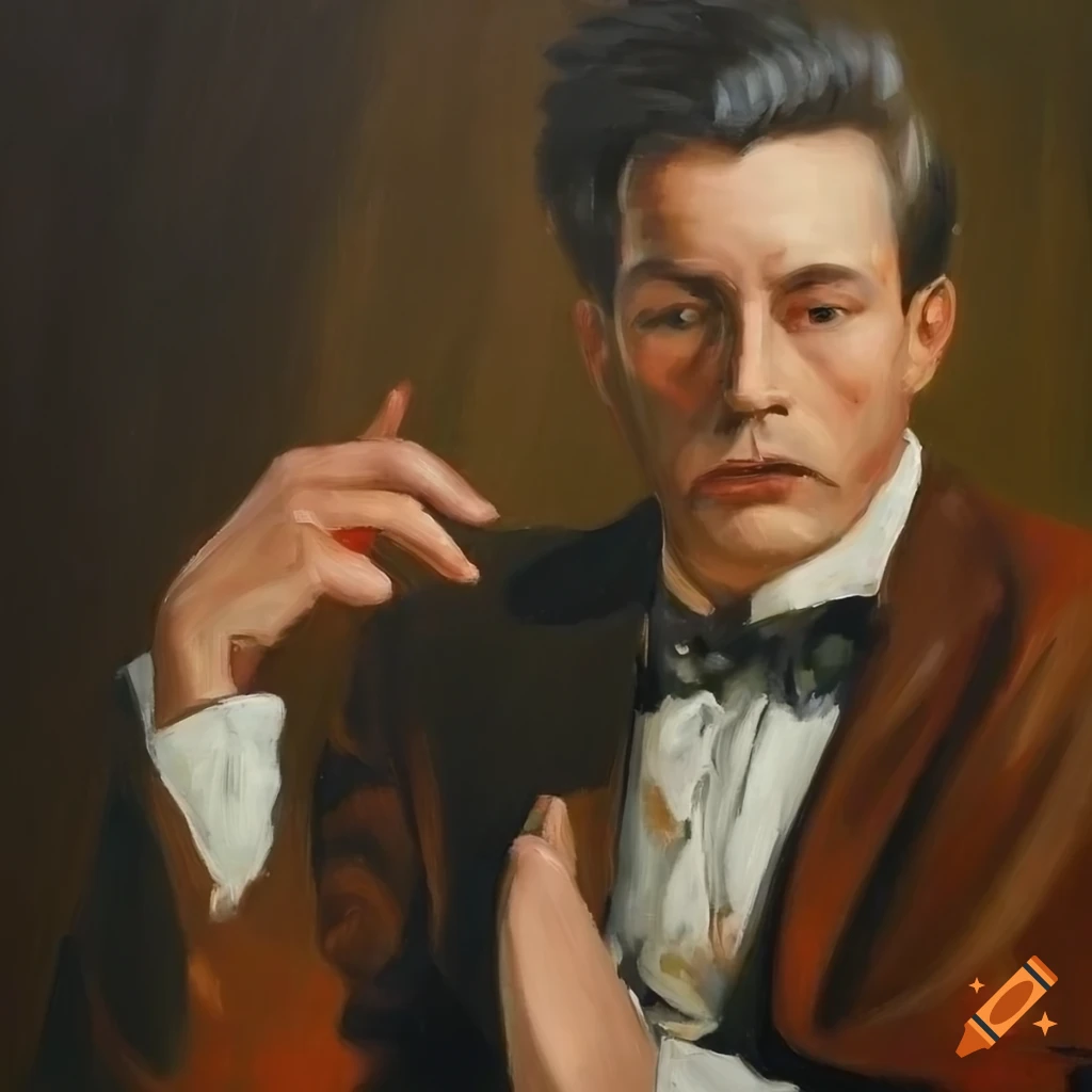 Oil painting of a man speaking