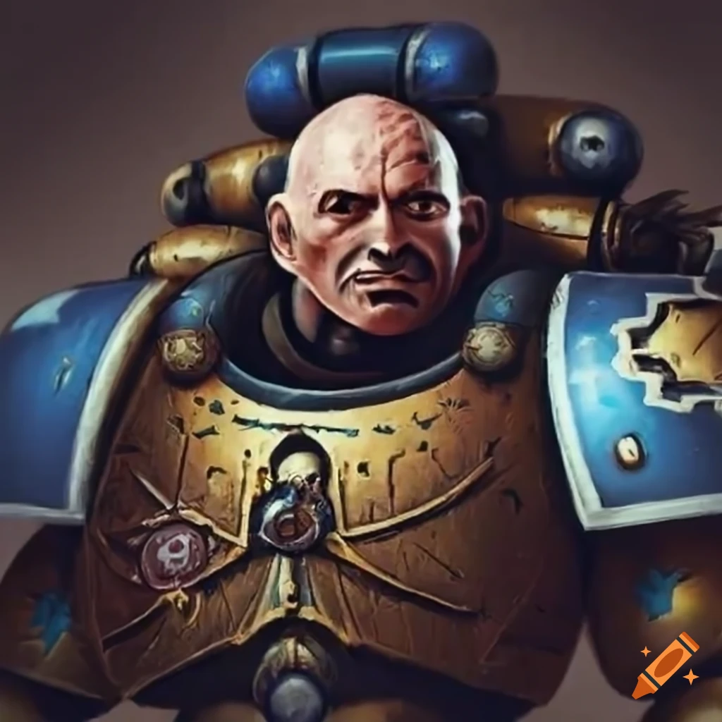 Warhammer 40k character with a squid instead of a head on Craiyon