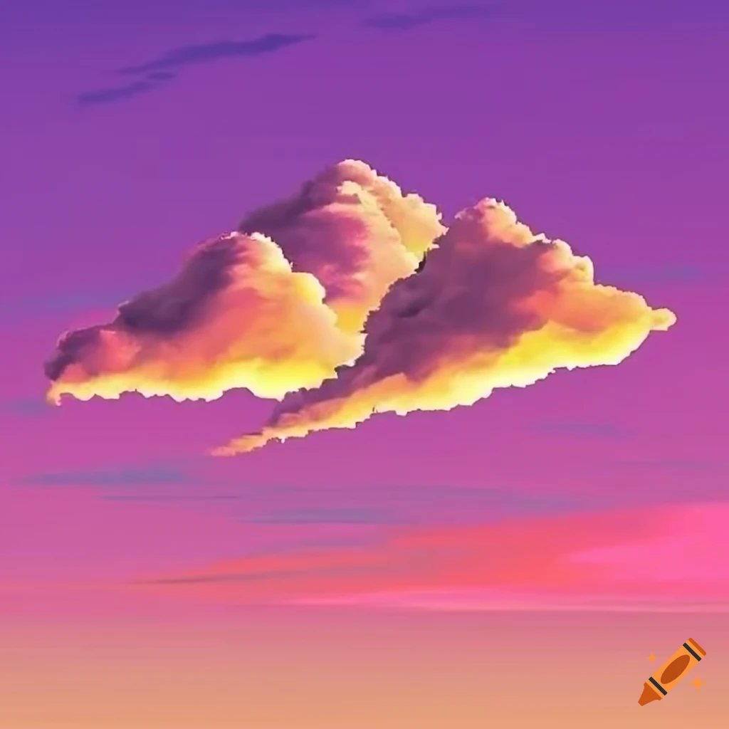 Vibrant pink clouds during sunset on Craiyon