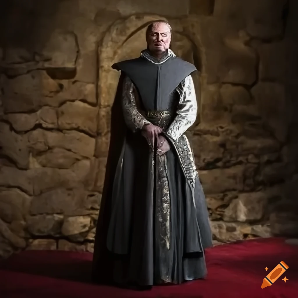 Seneschal standing in a medieval castle on Craiyon