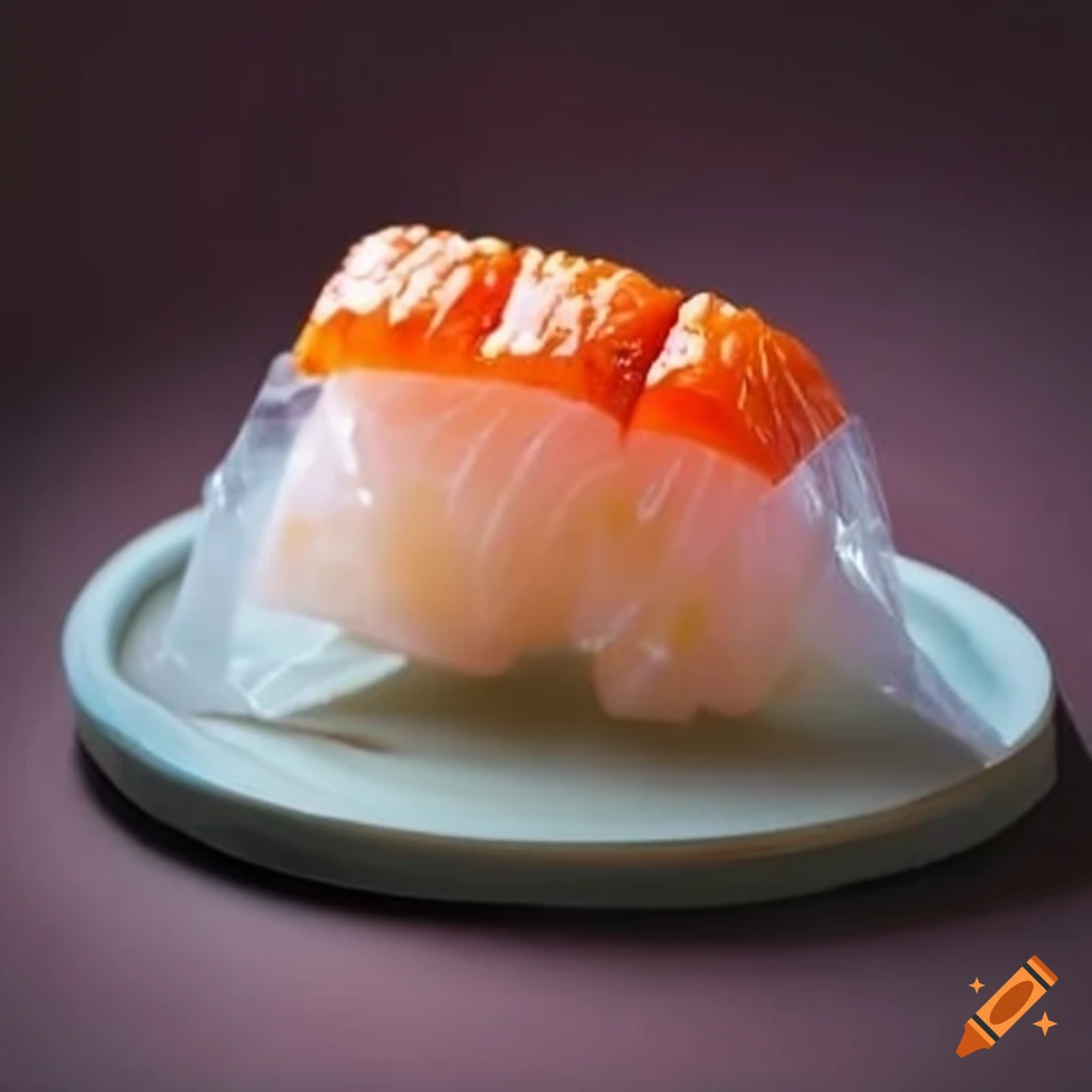 Creative sushi made with plastic bags on Craiyon