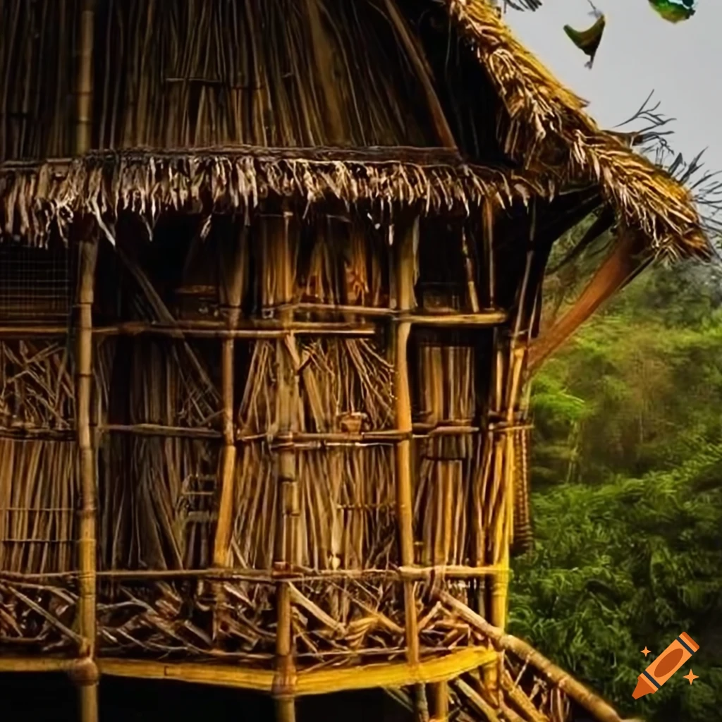 Traditional assamese bamboo house on Craiyon