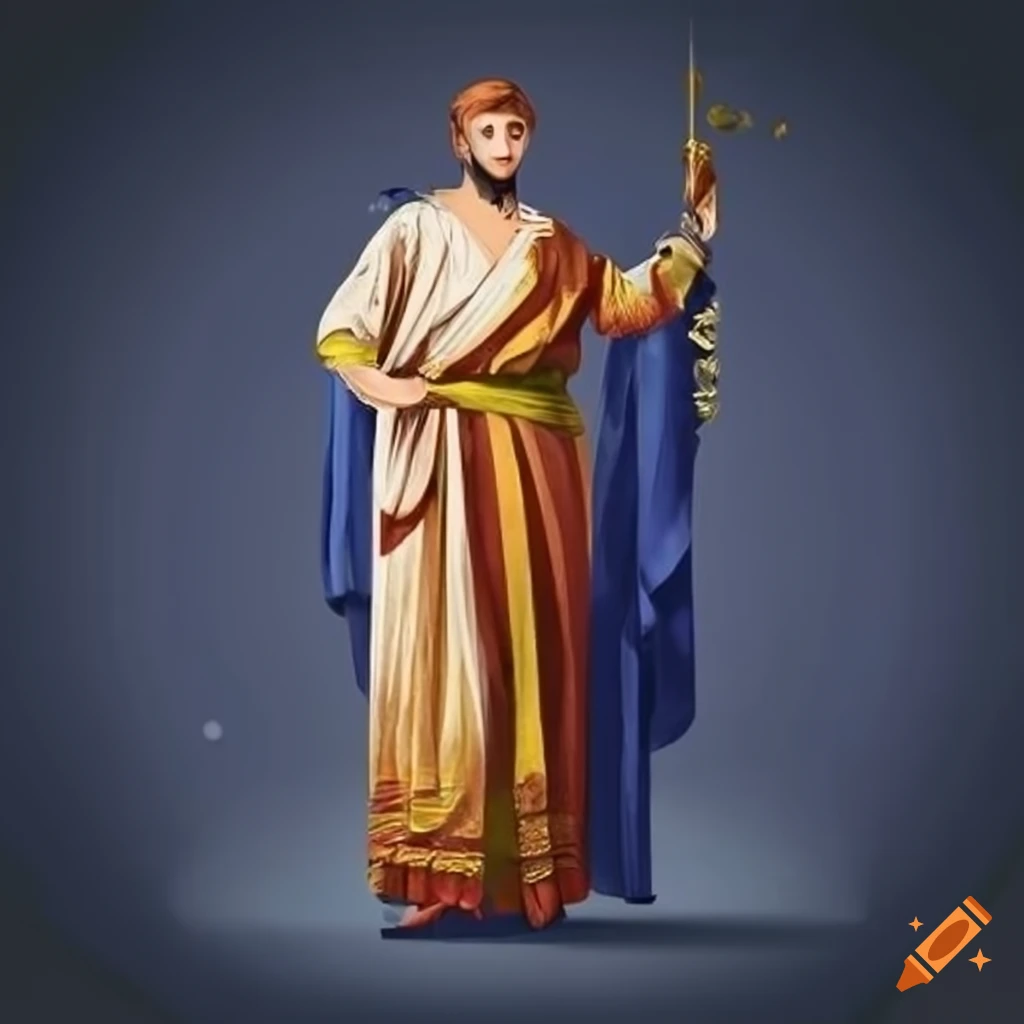 Needlework design of a man in a toga on Craiyon