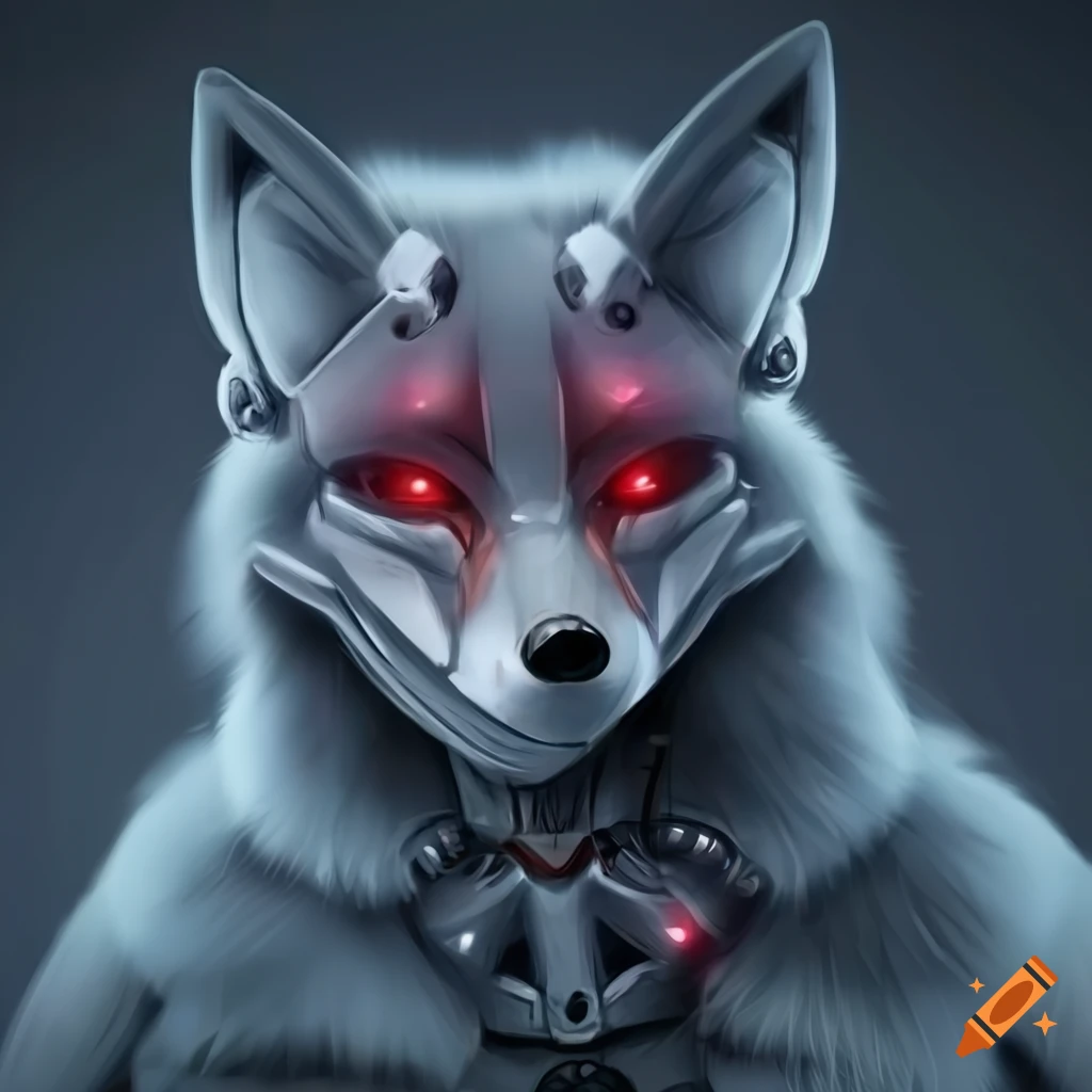 Futuristic fox with glowing robotic enhancements on Craiyon