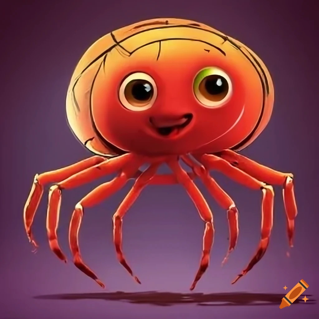 Cartoon character of a spider named bubble