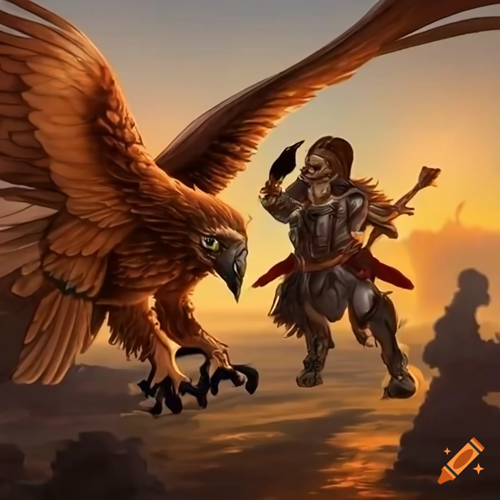 Cowboy riding an eagle on Craiyon