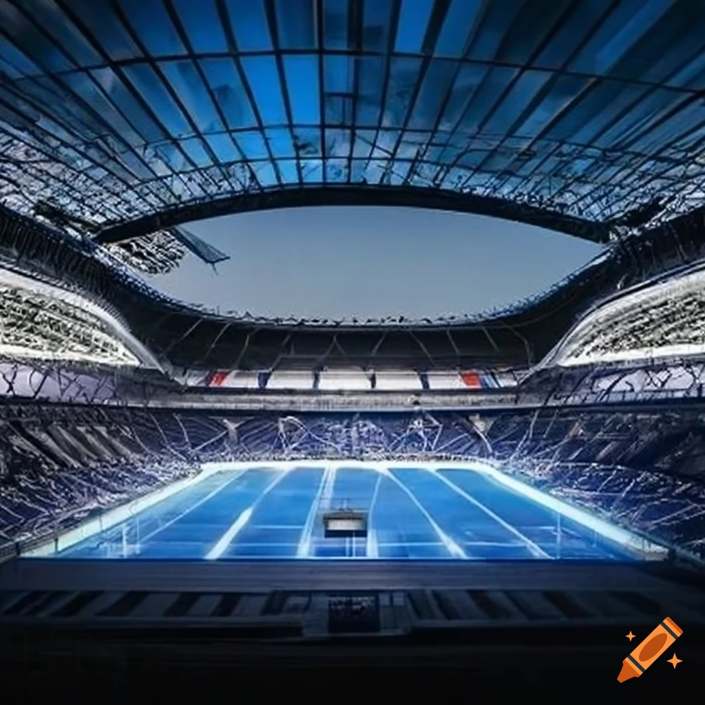 Newly expanded paris saint-germain football stadium on Craiyon