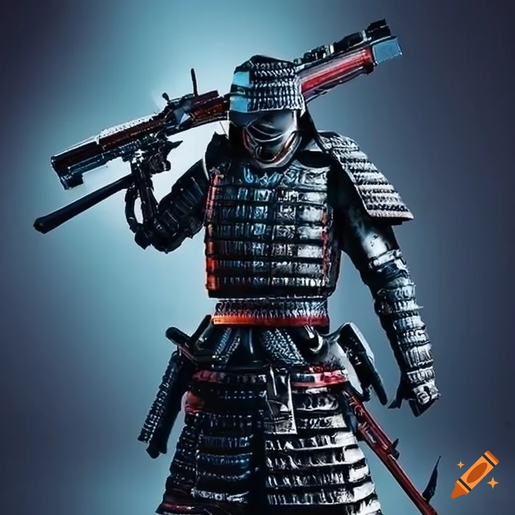 Image of a cyber samurai protecting his land on Craiyon